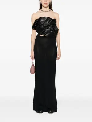 Rick Owens Draped Leather Bustier Top