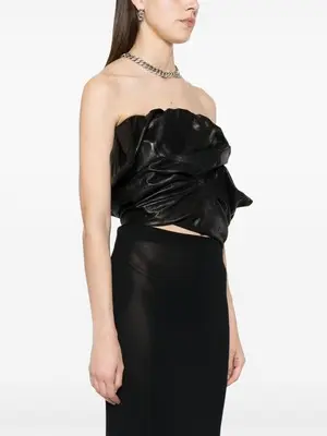 Rick Owens Draped Leather Bustier Top
