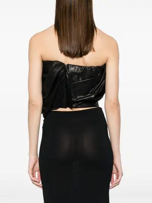 Rick Owens Draped Leather Bustier Top