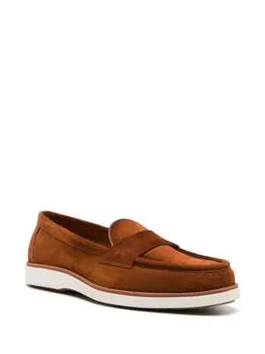 Santoni Suede Penny Loafers