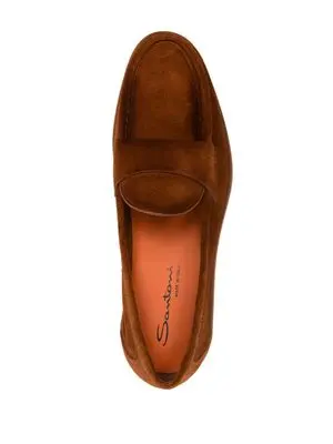 Santoni Suede Penny Loafers