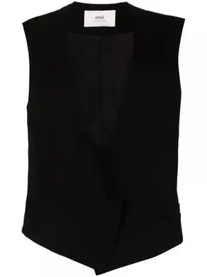 Ami Open-front Waistcoat - Black