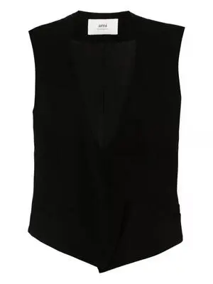 Ami Open-front Waistcoat - Black