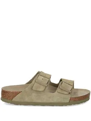 BIRKENSTOCK Arizona Suede Flat Sandals - Green