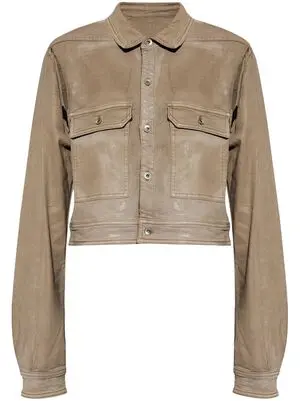 Rick Owens Foiled Denim Jacket - Neutrals