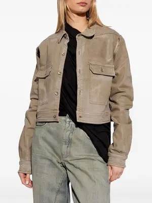 Rick Owens Foiled Denim Jacket - Neutrals
