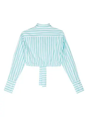 PATOU Bow-detail Striped Shirt