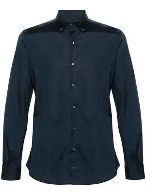 FAY Plain Cotton Shirt - Blue