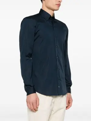 FAY Plain Cotton Shirt - Blue
