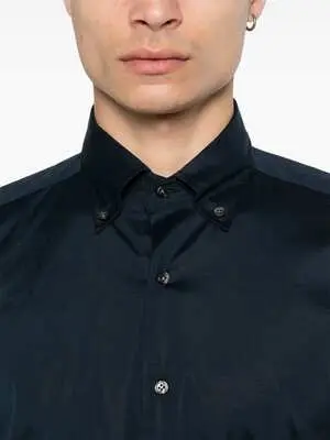 FAY Plain Cotton Shirt - Blue