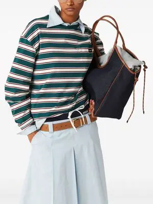 Miu Miu Striped Cotton T-shirt - Green