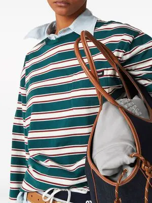 Miu Miu Striped Cotton T-shirt - Green