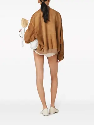Miu Miu Logo-lettering Suede Jacket
