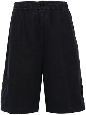 Stone Island Compass-motif Bermuda Shorts - Blue