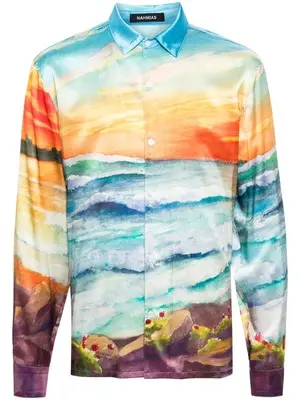 NAHMIAS Abstract-print Silk Shirt