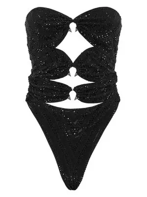Philipp Plein Crystal-embellished One-piece Swimsuit - Black
