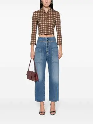 Plan C High-rise Boyfriend Jeans - Blue