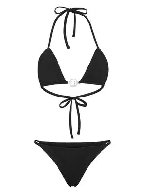 Philipp Plein Logo-plaque Triangle Bikini Set - Black