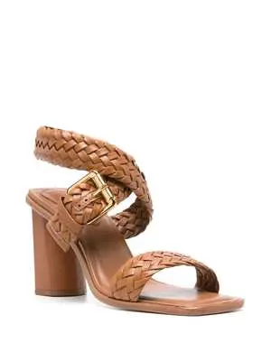 Schutz 95mm Braided Leather Sandals