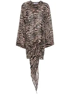 Attico Zebra-print Shirt Dress