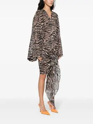 Attico Zebra-print Shirt Dress