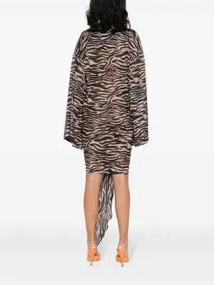 Attico Zebra-print Shirt Dress