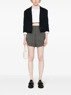Prada Wool Pleated Shorts - Grey