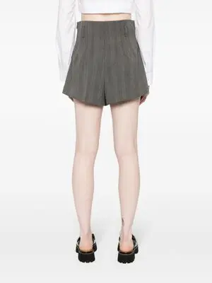 Prada Wool Pleated Shorts - Grey