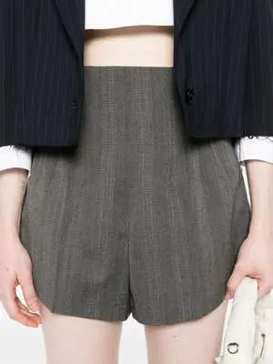 Prada Wool Pleated Shorts - Grey