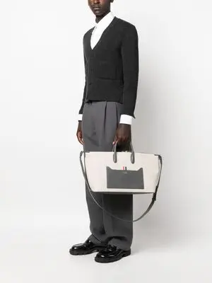 Thom Browne Medium Canvas Tote Bag