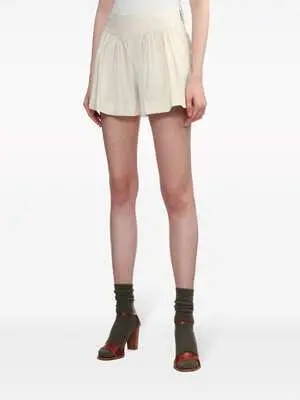 MSGM Pleated Cotton Thigh-length Shorts