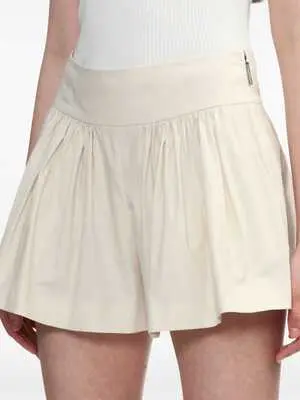 MSGM Pleated Cotton Thigh-length Shorts