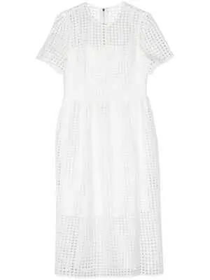 Dkny Mesh Flared Midi Dress