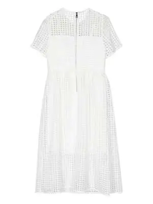 Dkny Mesh Flared Midi Dress
