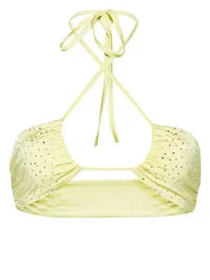 FORTE_FORTE Crystal-embellished Halterneck Bikini Top - Yellow