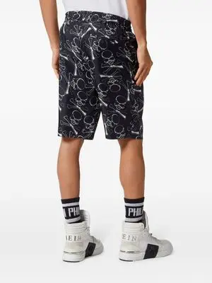 Philipp Plein Skull-print Silk Shorts