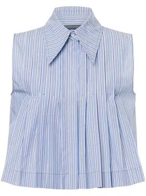 Alberta Ferretti Striped Cropped Top