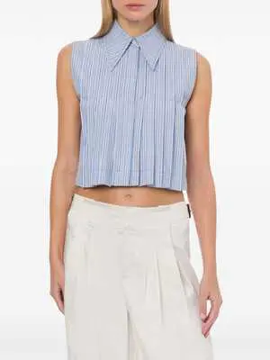 Alberta Ferretti Striped Cropped Top