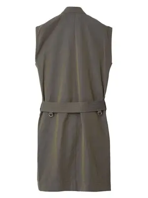 Burberry Zip-detail Cotton-linen Dress - Grey