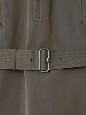 Burberry Zip-detail Cotton-linen Dress - Grey
