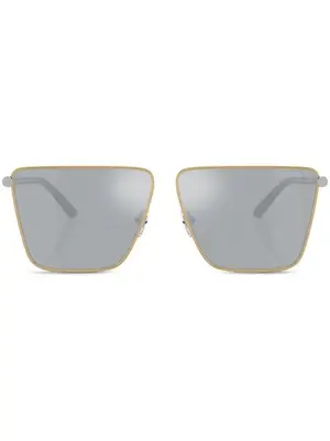 Versace Tubular Greca Square-frame Sunglasses - Gold