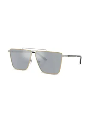 Versace Tubular Greca Square-frame Sunglasses