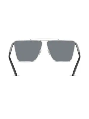 Versace Tubular Greca Square-frame Sunglasses