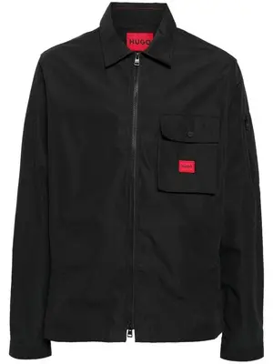 Hugo Logo-appliqué Shirt Jacket - Black