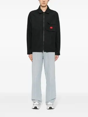 Hugo Logo-appliqué Shirt Jacket - Black