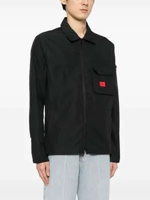 Hugo Logo-appliqué Shirt Jacket - Black