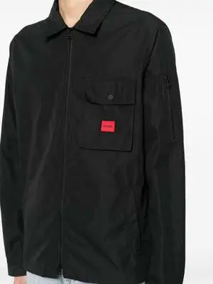 Hugo Logo-appliqué Shirt Jacket - Black