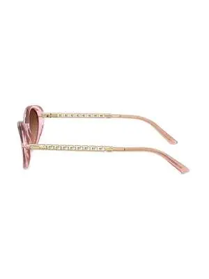 Versace Greca-plaque Oval-frame Sunglasses - Pink