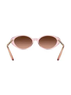 Versace Greca-plaque Oval-frame Sunglasses - Pink
