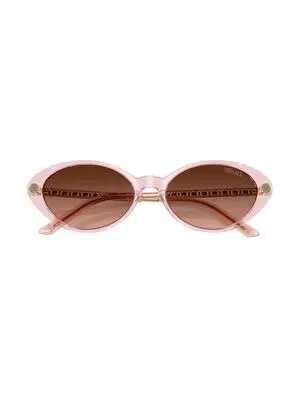 Versace Greca-plaque Oval-frame Sunglasses - Pink